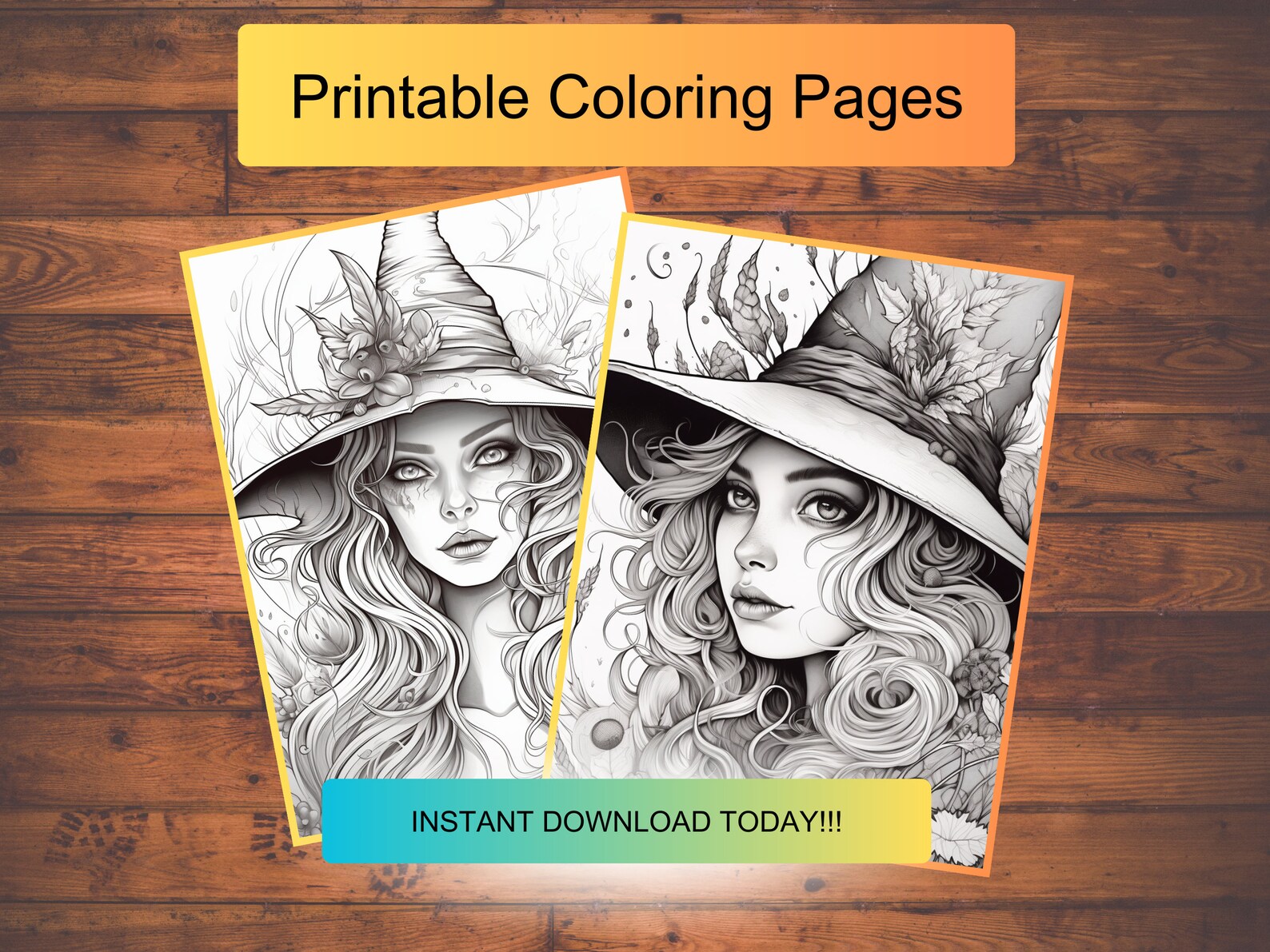 27 Witch Coloring Pages for Adults PDF Coloring Page Downloadable ...