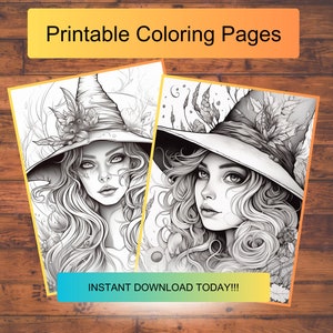 27 Witch Coloring Pages for Adults PDF Coloring Page Downloadable ...