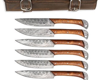 The Lotus/8 Pieces Steak Knife Set With Wenge Wood Handles - Etsy