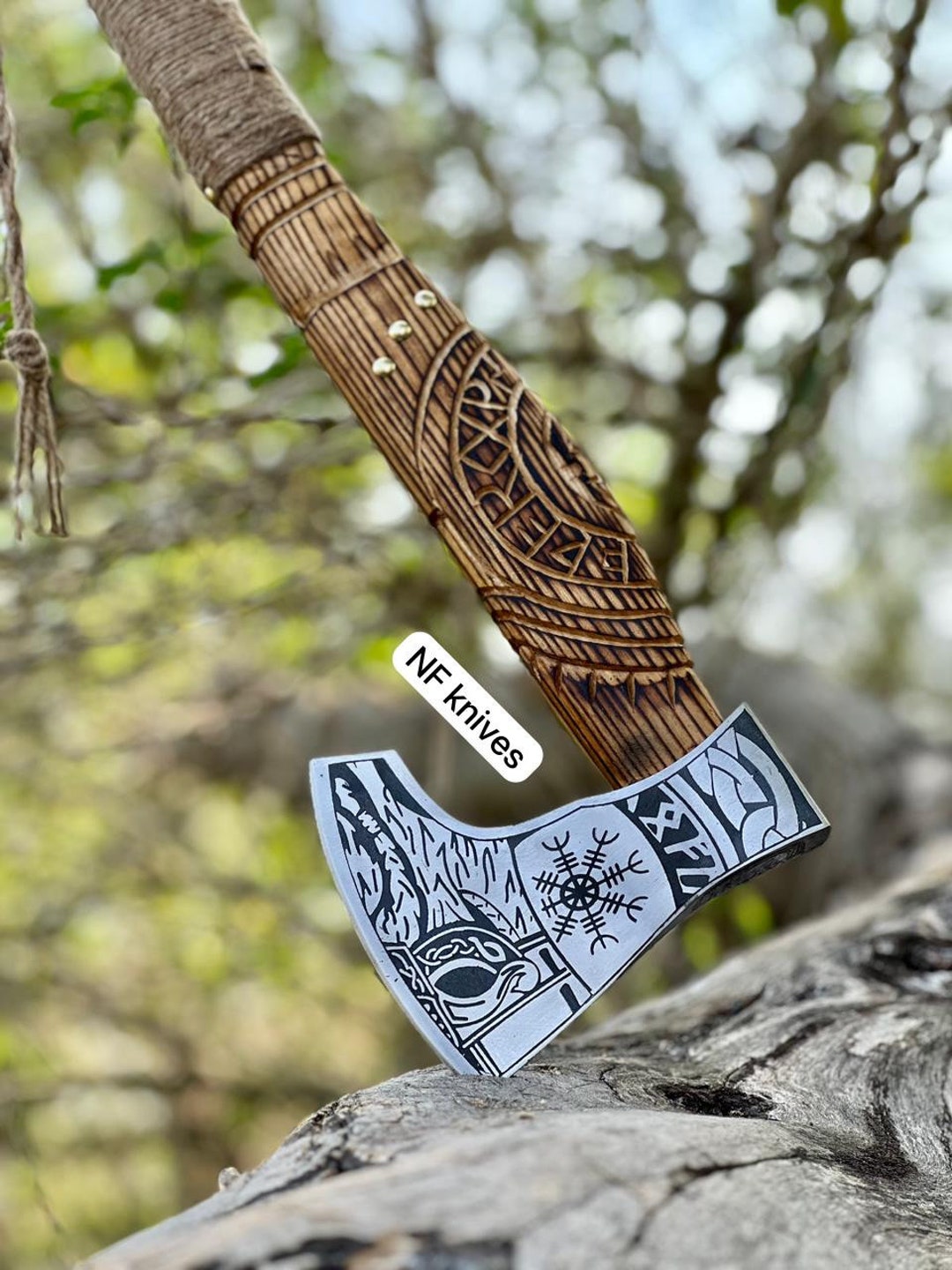 Hand Forged Axe, Custom Engraved Axe, Viking Axe, Wall Hanging Axe ...