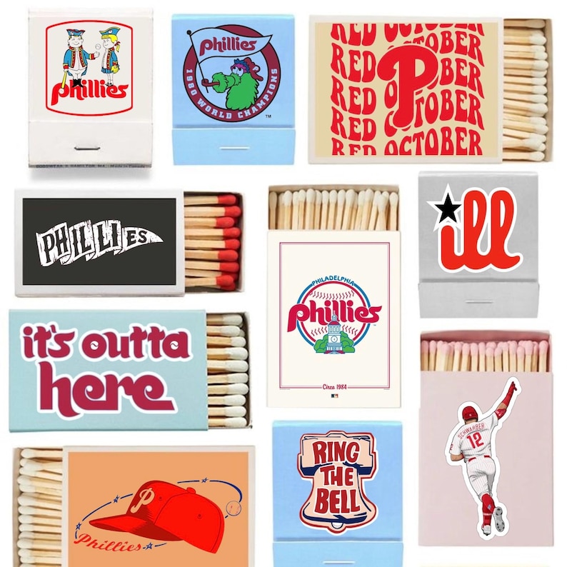 Philadelphia Phillies Matchbook Art Print | Vintage Baseball Matchboxes ...