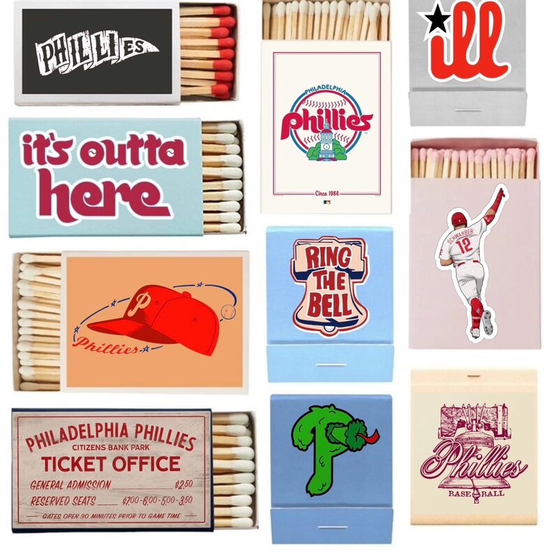 Philadelphia Phillies Matchbook Art Print | Vintage Baseball Matchboxes ...