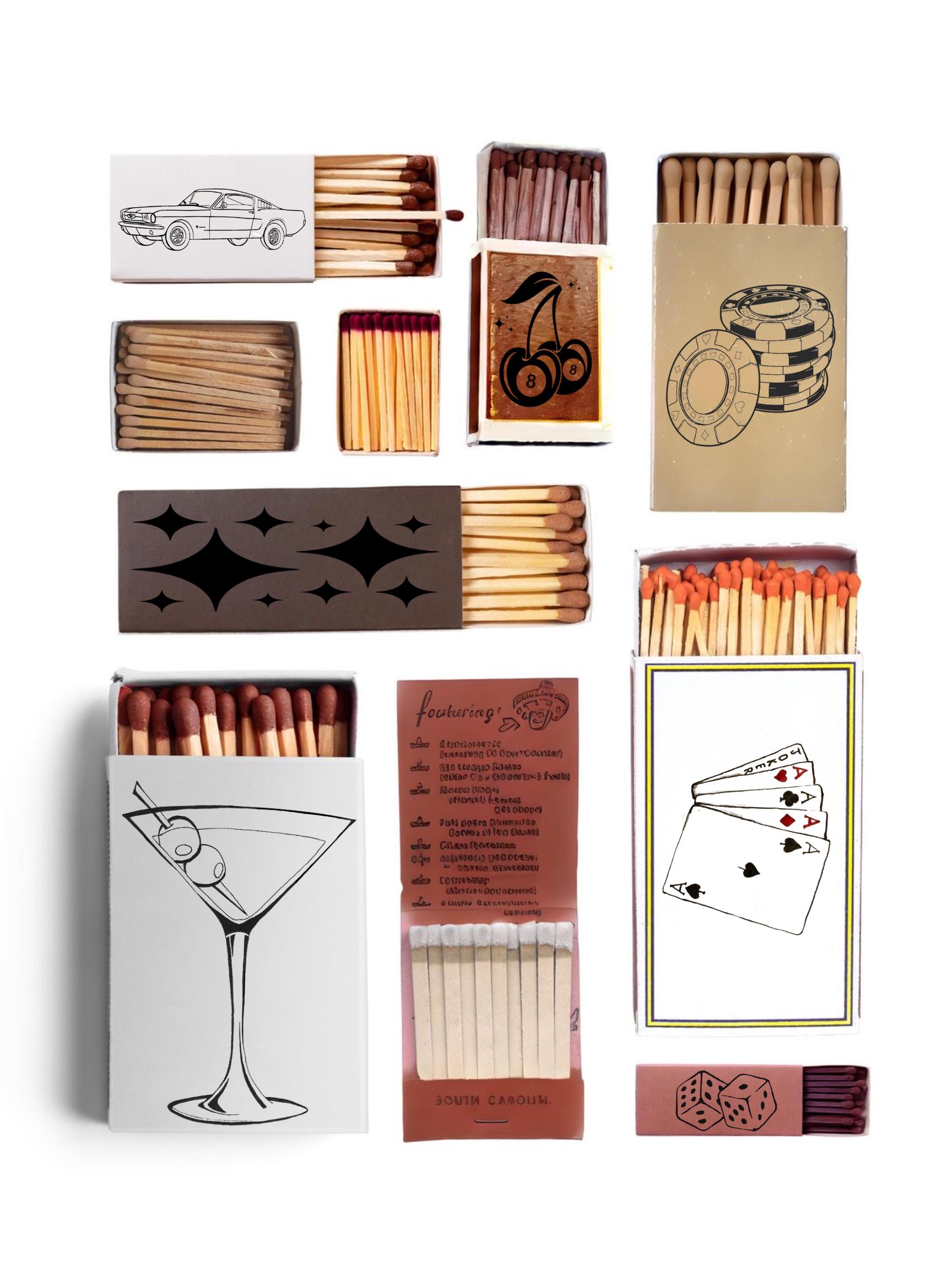 Vintage Matchbox Print, Martini Print, Trendy Matches Poster, Retro ...