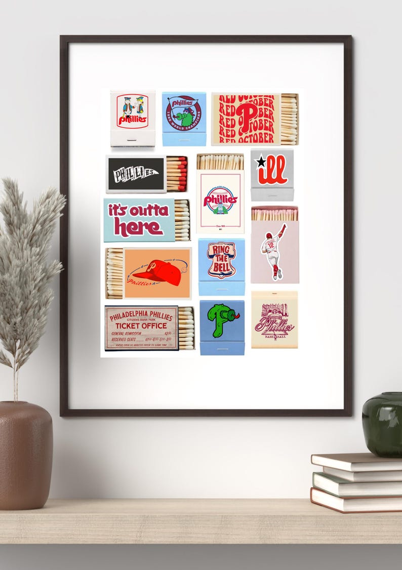 Philadelphia Phillies Matchbook Art Print | Vintage Baseball Matchboxes ...