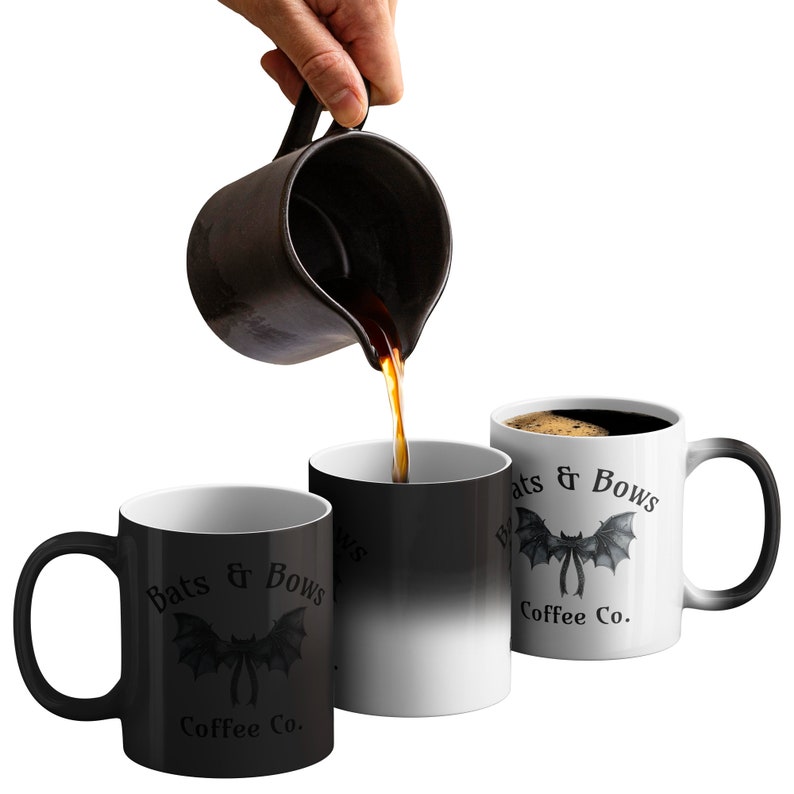 Bats & Bows Coquette Coffee Mug, Cute Halloween Coffee Cup, Girly ...