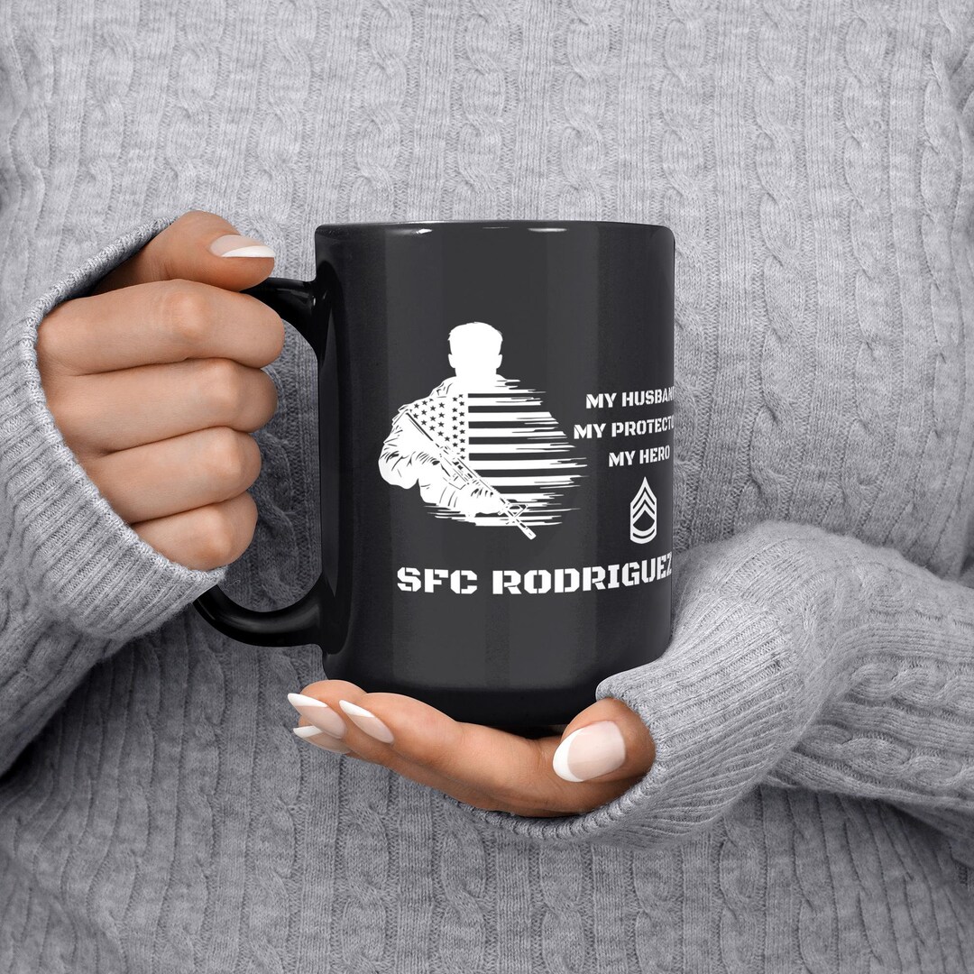 Custom Military Rank Mug, Personalized Name and Army Rank Coffee Cup ...