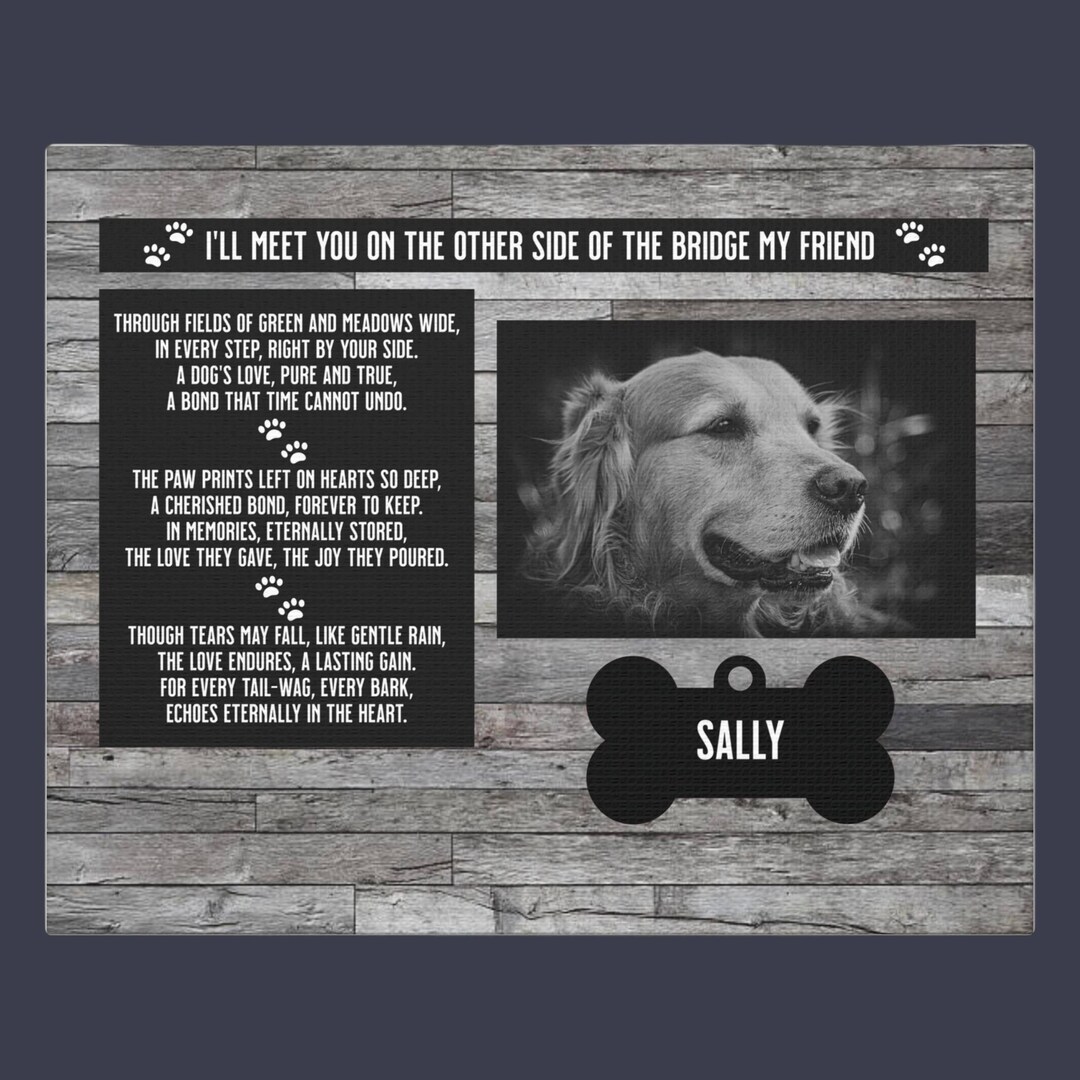 Personalized Dog Memorial Gift, Pet Portrait Art, in Loving Memory ...