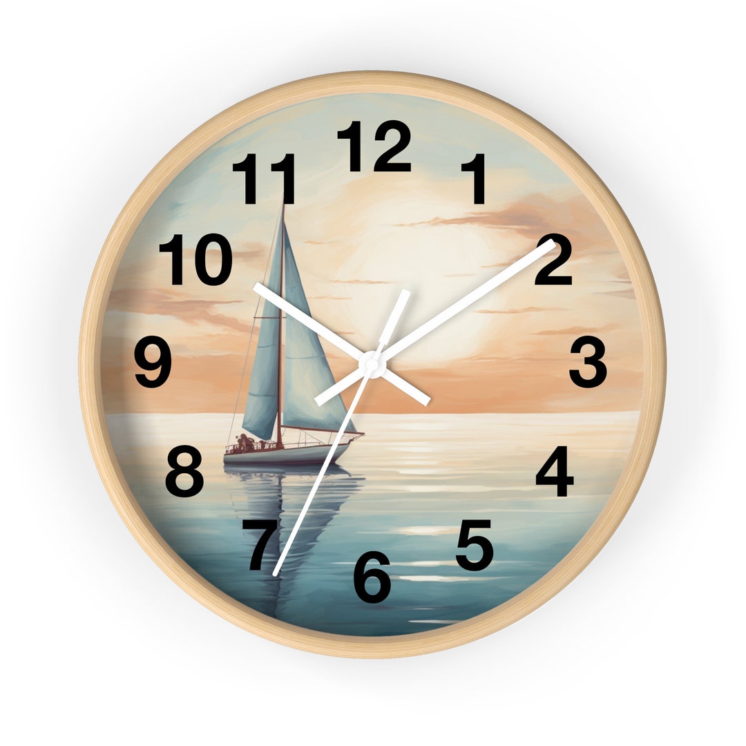 Sailboat Wall Clock, Gift for Sailor, Gift for Sailboat Owner, Sailing ...