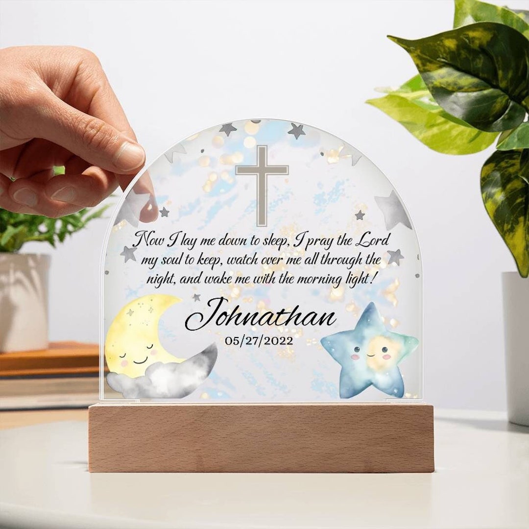 Personalized Bedtime Prayer Night Light for Baby, Custom Name ...