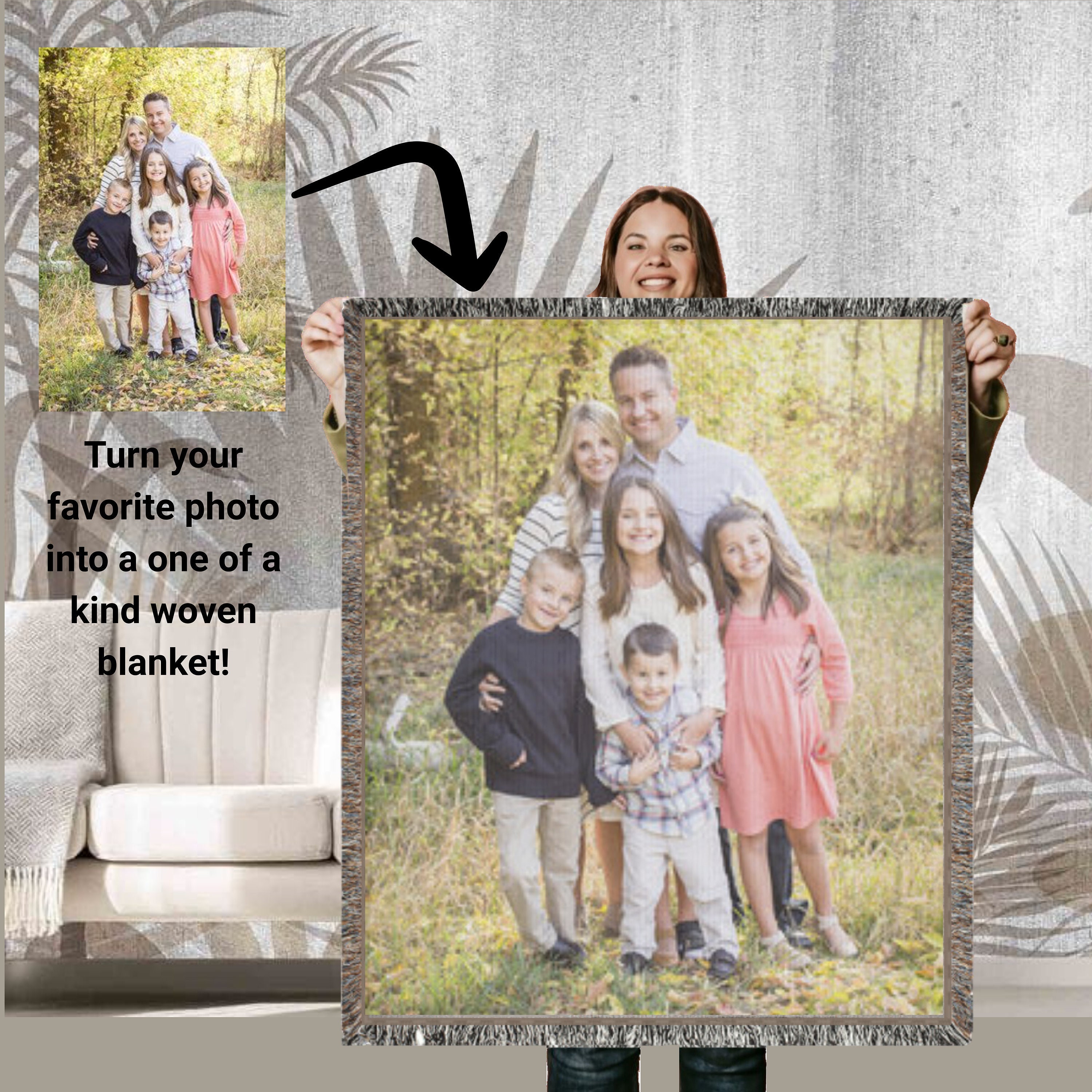 Custom Woven Blanket With Picture, Personalized Photo Blanket ...