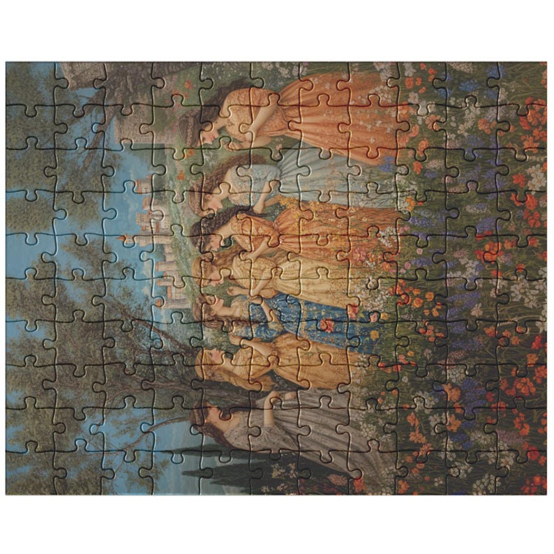 Medieval Art Puzzle, Medieval Maidens & Castle Jigsaw Puzzle, Fairytale ...