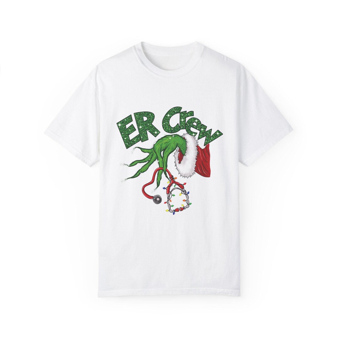 Emergency Room ER Crew With Grinch Hand Unisex Short Sleeve T-shirt S ...