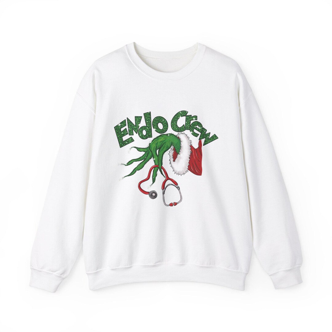 Endoscopy endo Crew, Grinch Hand Holding a Stethoscope, Unisex Crewneck ...