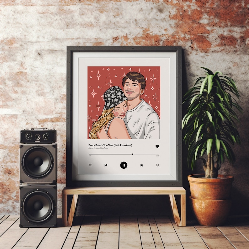 Custom Spotify Cover Portrait, Heartfelt Anniversary Gift for Couples ...