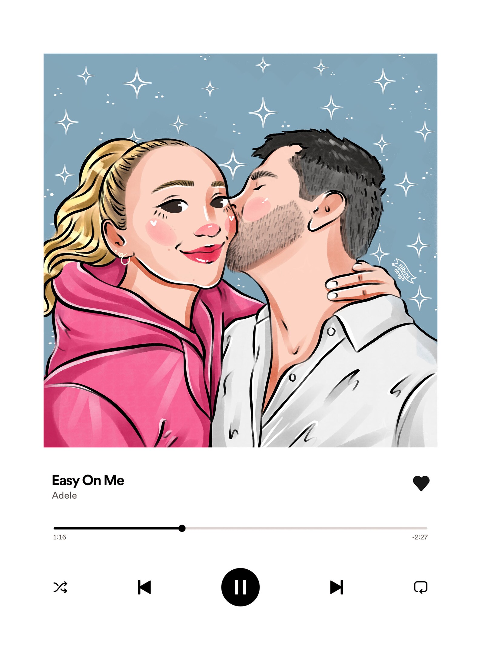 Custom Spotify Cover Portrait, Heartfelt Anniversary Gift for Couples ...