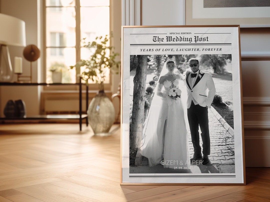Customizable Wedding Day Poster: Personalized Newspaper Keepsake ...