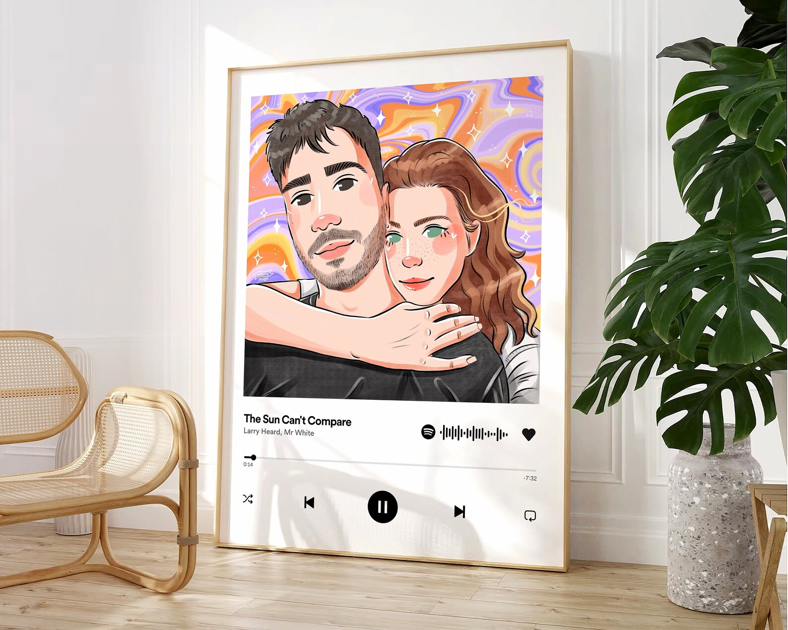 Custom Spotify Cover Portrait, Heartfelt Anniversary Gift for Couples ...