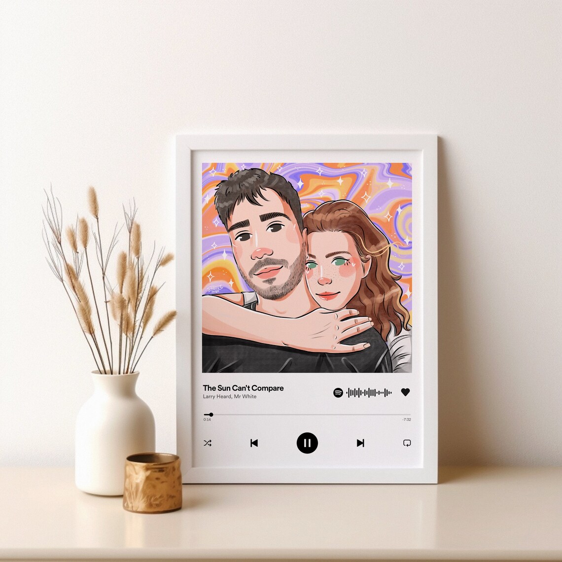 Custom Spotify Cover Portrait, Heartfelt Anniversary Gift for Couples ...