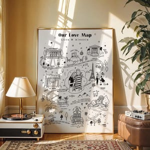 Custom Relationship Map, Our Love Story, Couples Travel Map, in Loving ...