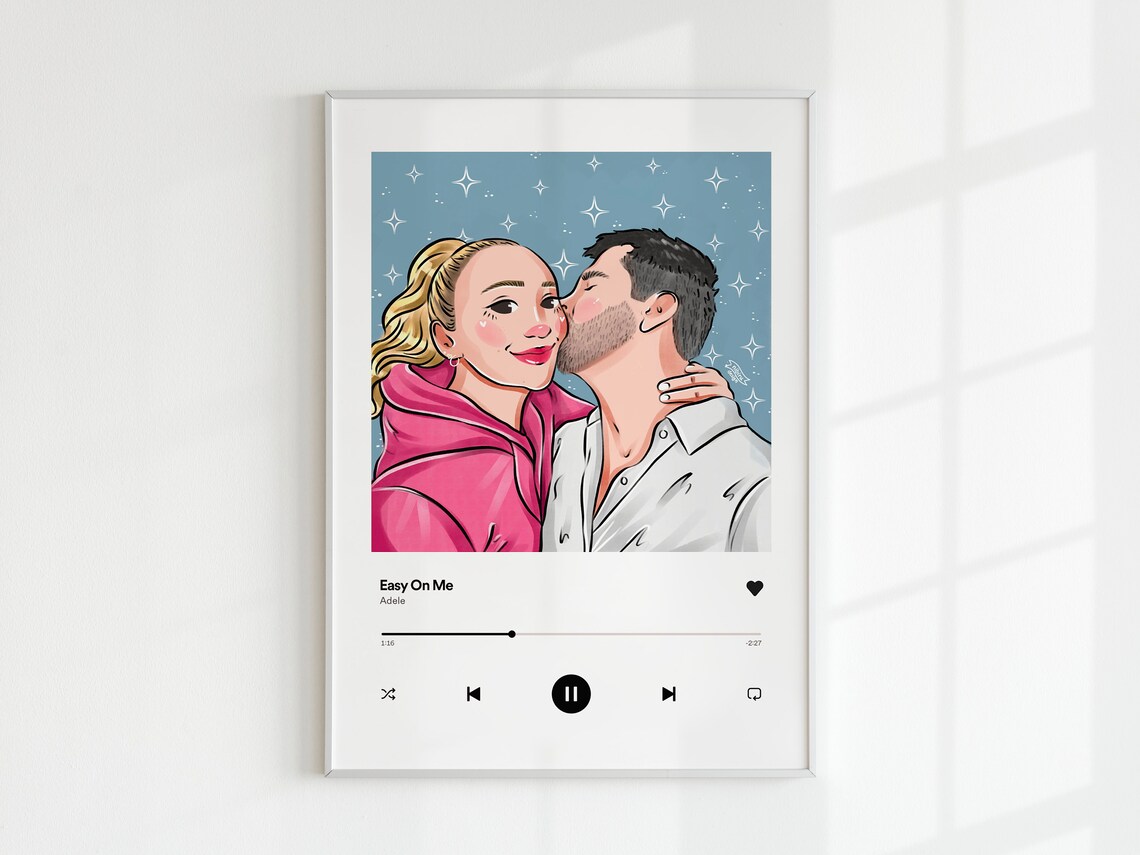 Custom Spotify Cover Portrait, Heartfelt Anniversary Gift for Couples ...