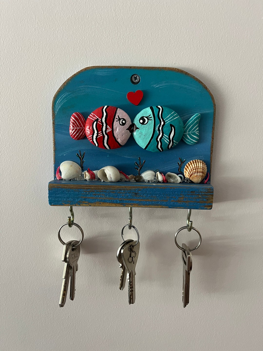 Handcrafted Fishes & Aquarium Key Holder Handmade Gift - Etsy