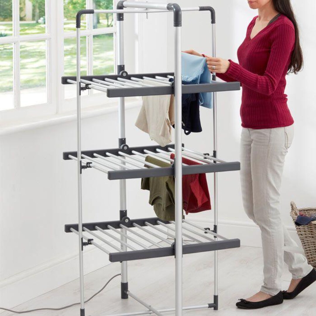 3-tier Heated Clothes Drying Rack: Energy Efficient Laundry Solution - Etsy