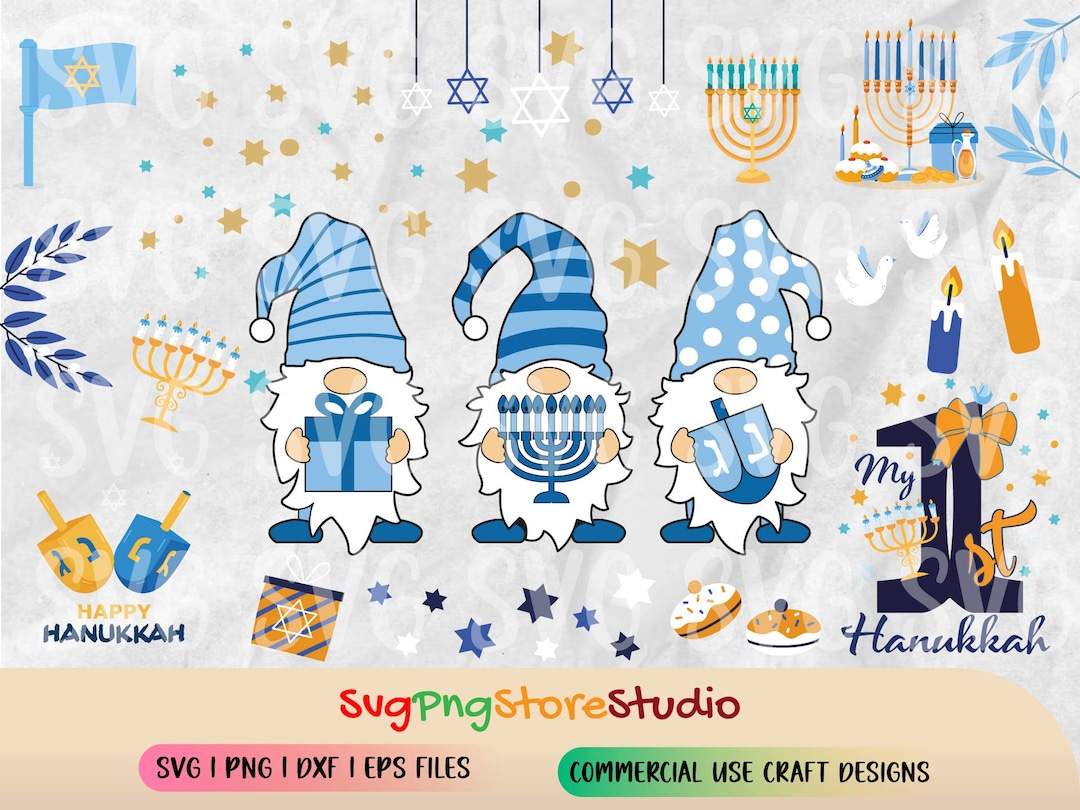 Hanukkah BUNDLE SVG, Funny Hanukah SVG Chanukah Jewish Holiday Gift ...