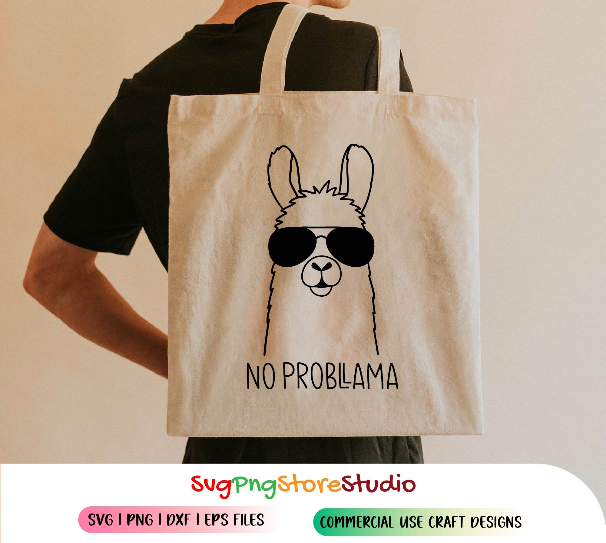 No Prob Llama Svg, No Problem Llama Svg, Funny Llama Quote Svg Dxf Eps ...