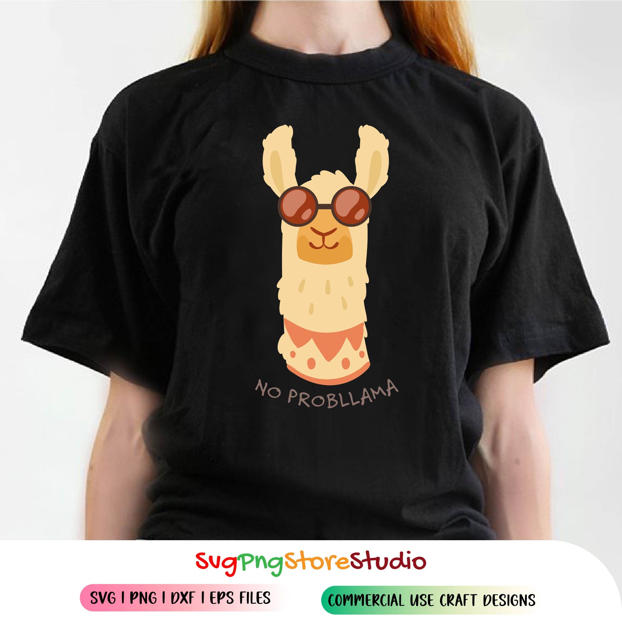 No Prob Llama Svg, No Problem Llama Svg, Funny Llama Quote Svg Dxf Eps ...