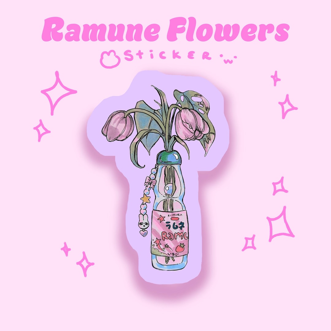 Ramune Flowers Sticker - Etsy