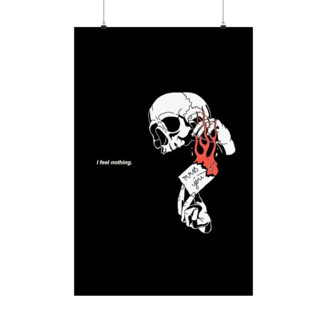 I Feel Nothing Skeleton Poster - Etsy