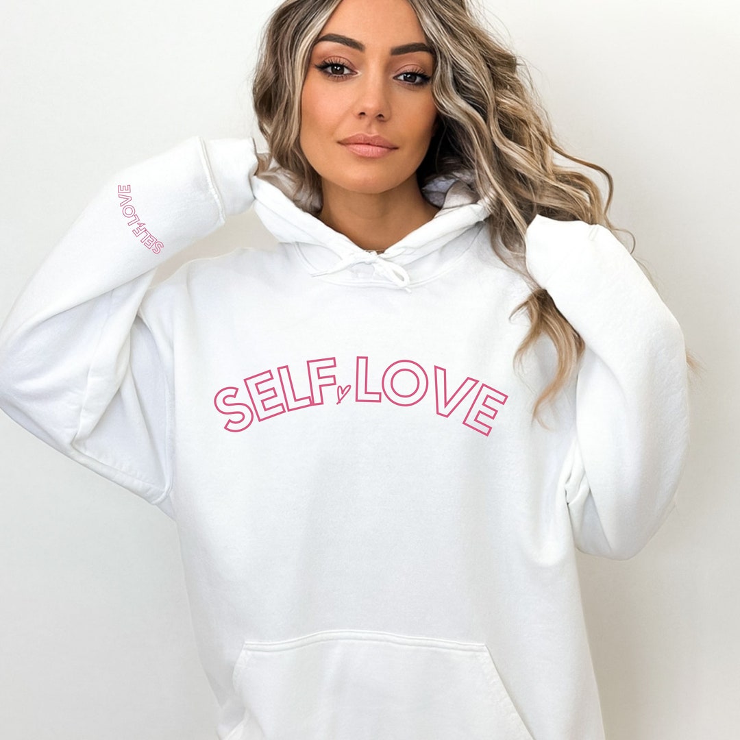 Self Love Hoodie Minimalist Boho Shirt Sleeve Print Love Shirt Cute ...