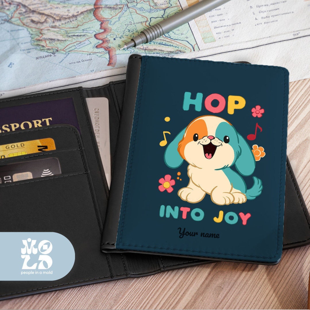 Hop Into Joy Passport Cover, Custom Passport Cover, Gift for Dog Owners, Dog Lovers, Besties ...