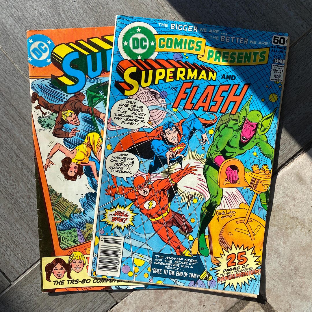 Vintage DC Comics Superman and Flash 70s Comic Book GREAT Rare ...