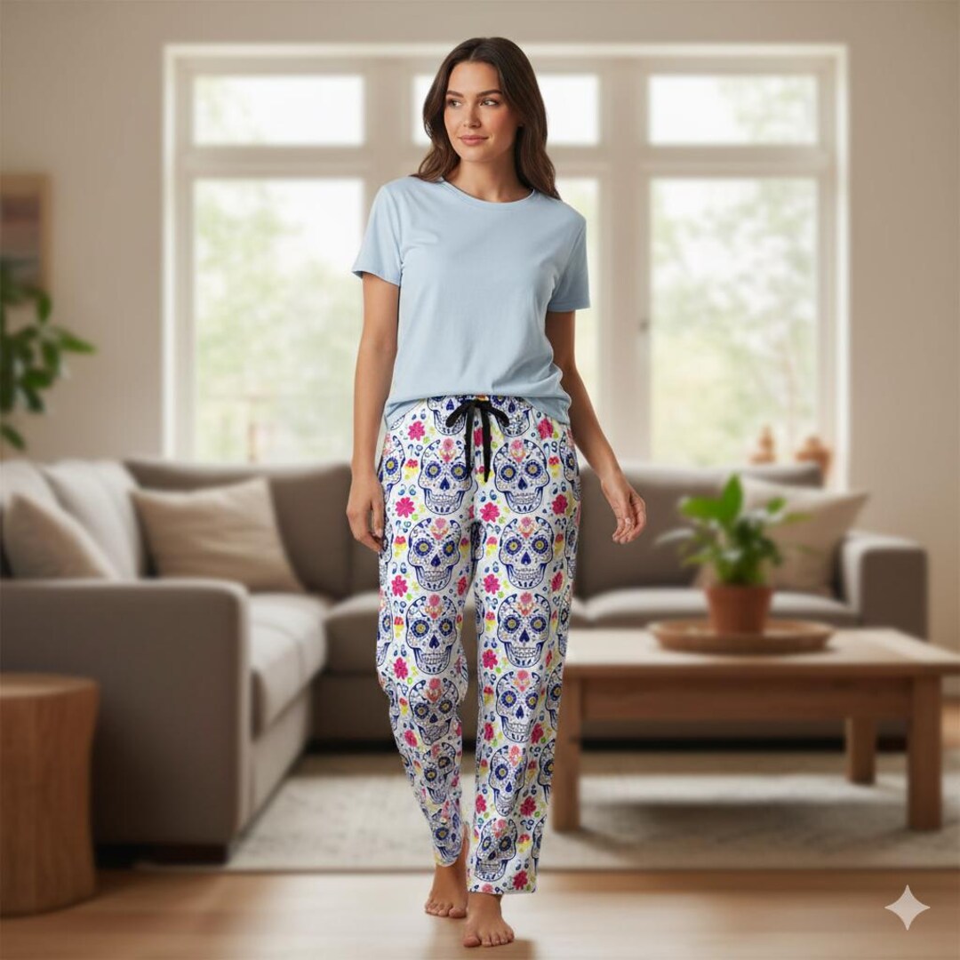 Pajama Pants Day of the Dead Sugar Skull , Dia De Los Muertos Gift - Etsy