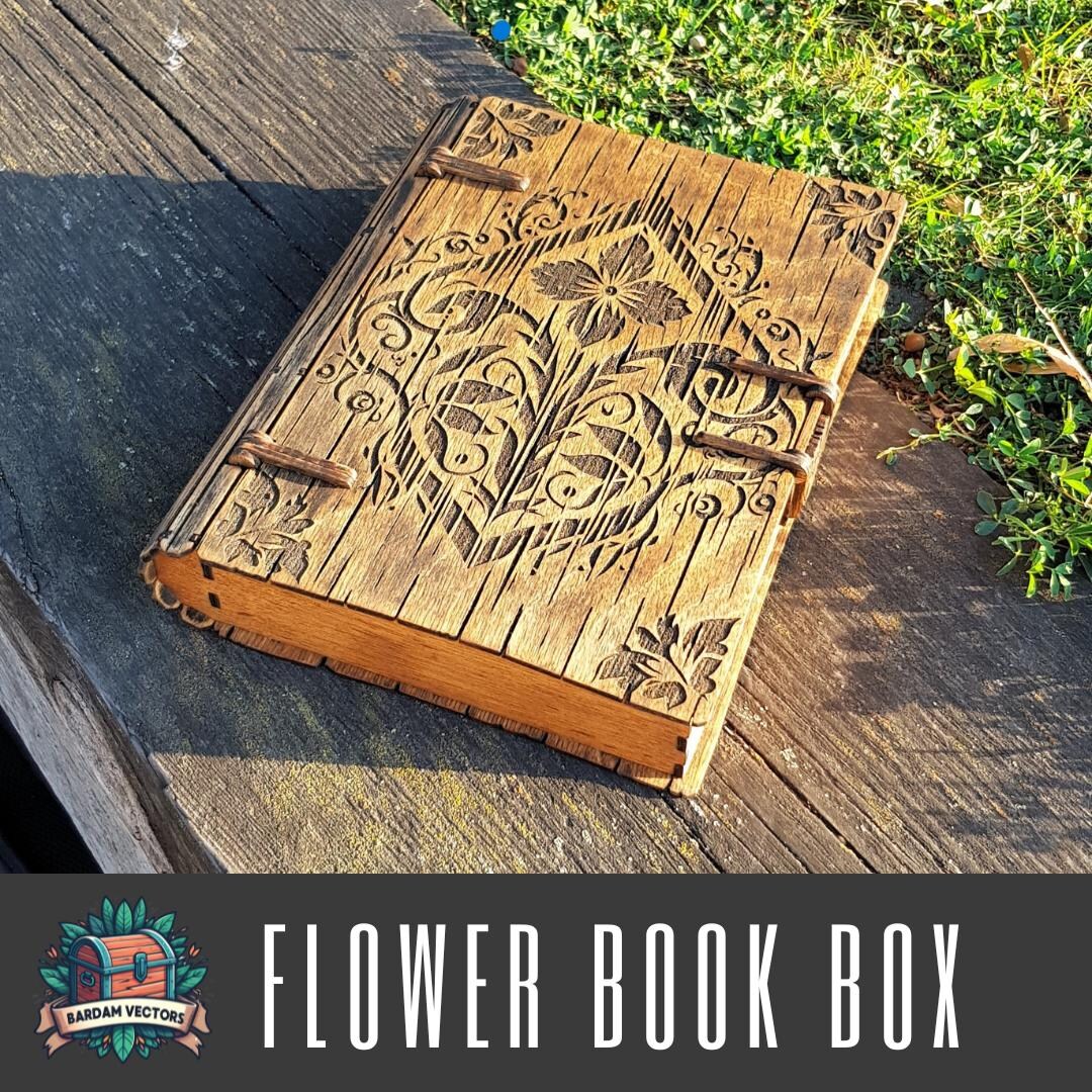 Flower Book Box 3mm, 1/8in, 3,3mm, 4 Mm, 4,5mm, 5mm, 6mm. Laser Cut ...