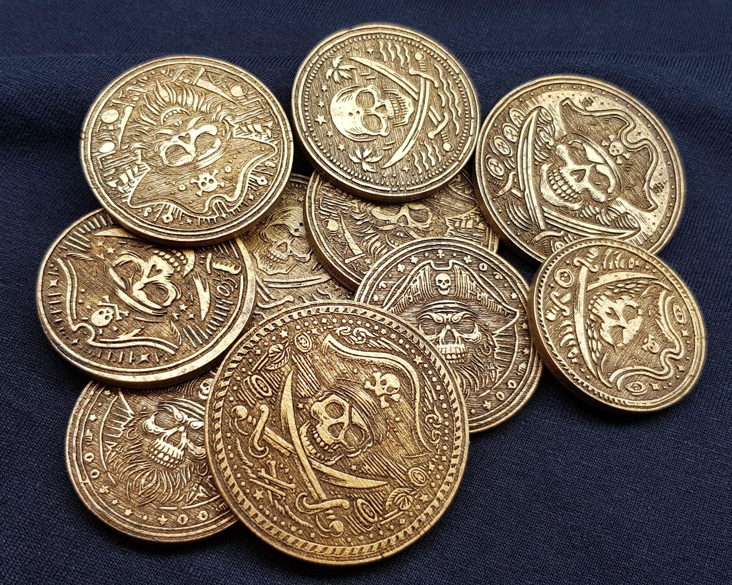 Pirate Coins - 5 Different Designs - Laser Cut Vector Files Cdr, Ai ...