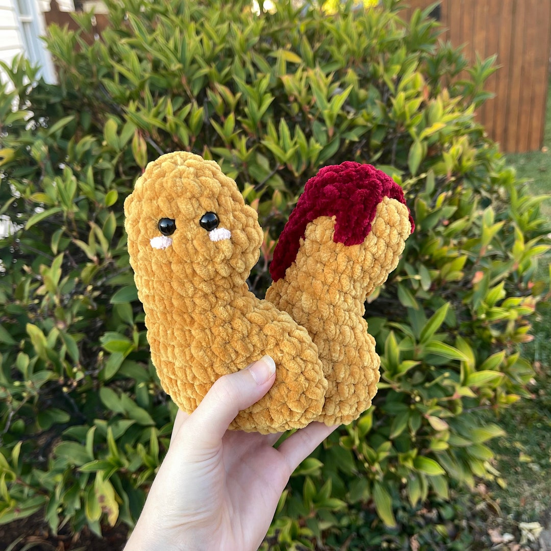 Crochet Small Chicken Nugget Plushie Crochet Plush Stuffed Animal ...