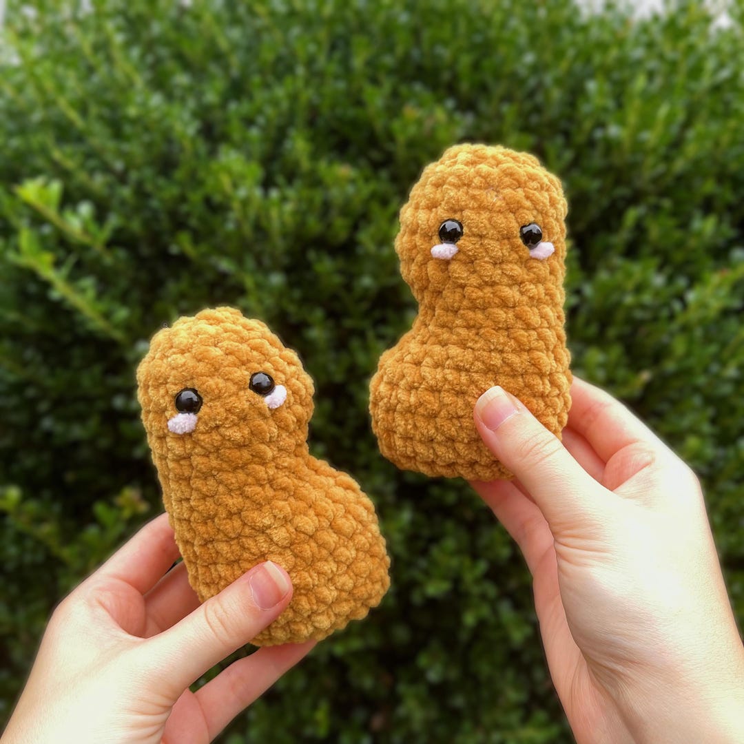 Crochet Small Chicken Nugget Plushie | Crochet Plush | Stuffed Animal ...