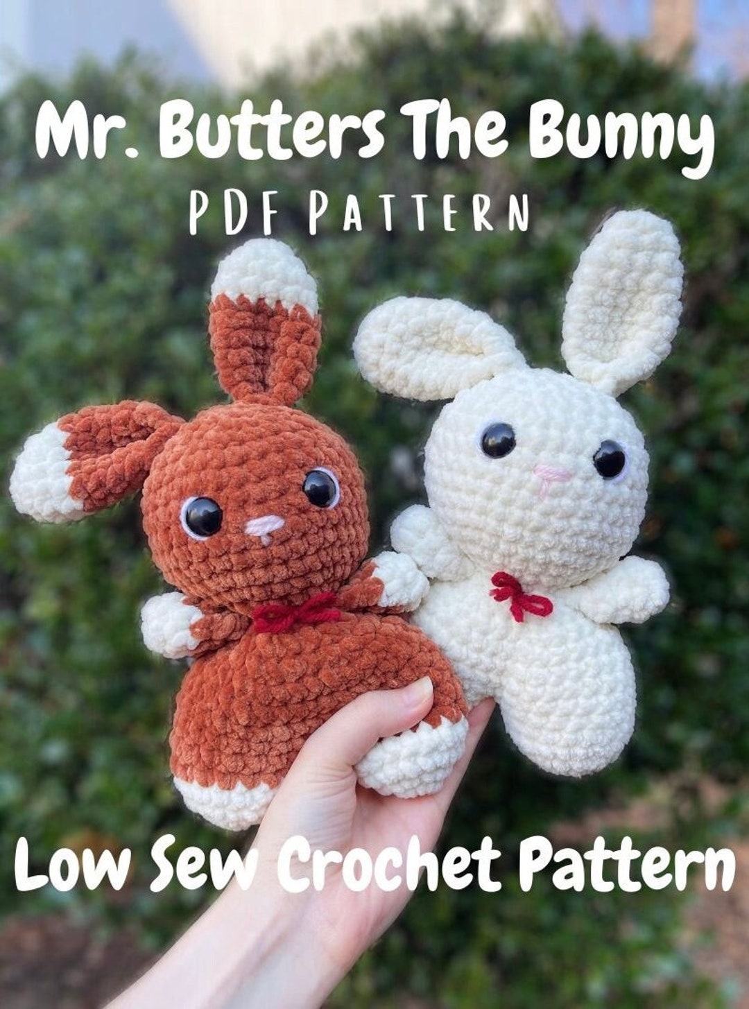 Mr. Butters the Bunny Low Sew Crochet Pattern | Crochet Bunny Pattern ...