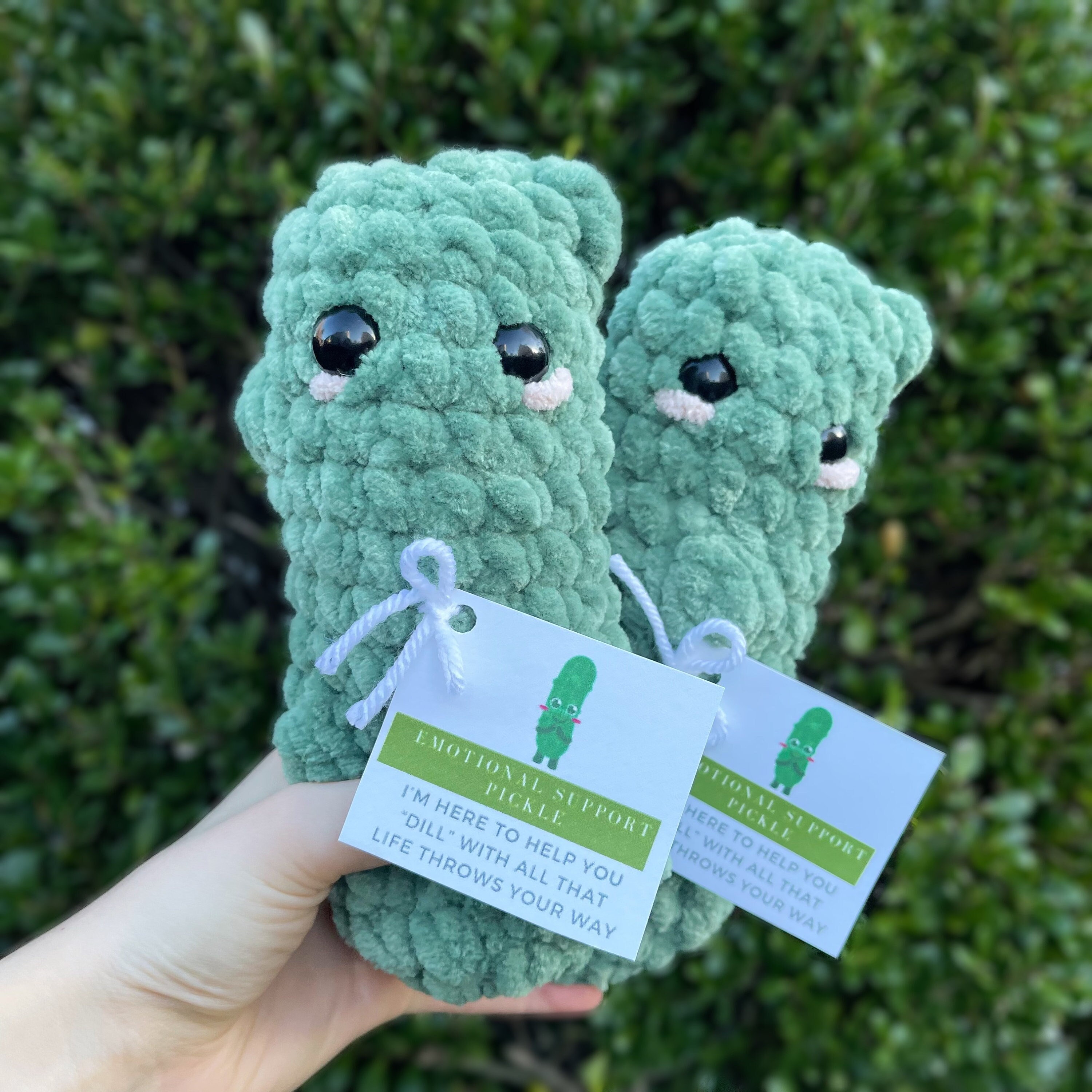 Crochet Emotional Support Pickle Plushie | Crochet Plush | Stuffed ...