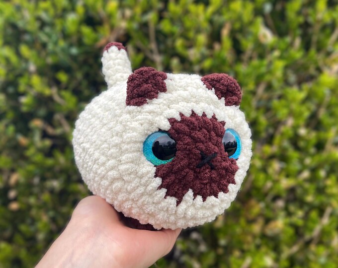 Crochet Siamese Loaf Cat Plushie | Crochet Plush | Cat Lover | Stuffed ...