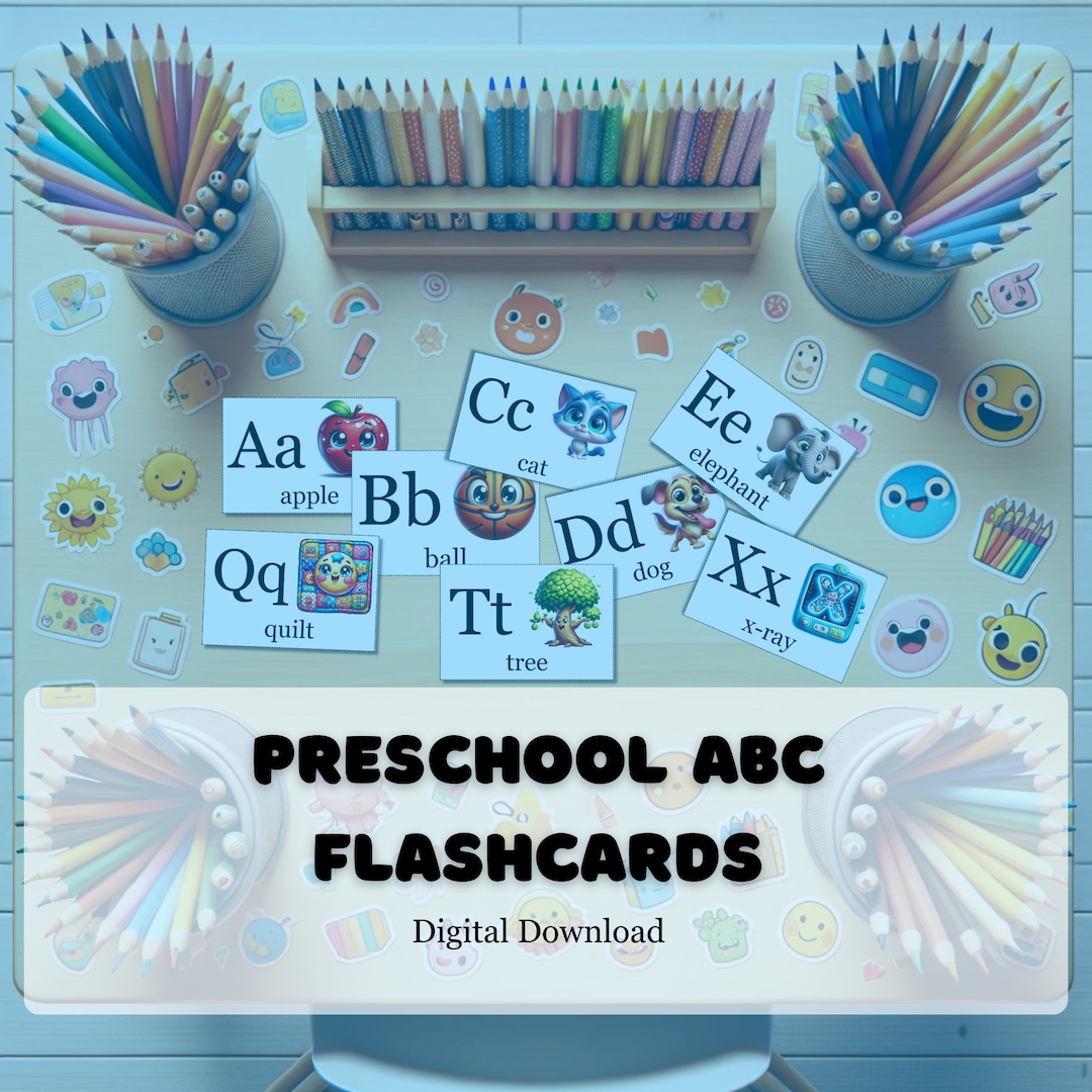 Preschool ABC Flashcards: Vibrant and Playful Letter Learning | Instant ...