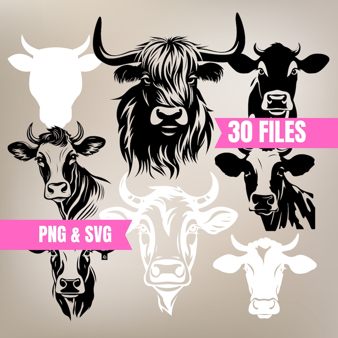 Cow Silhouette PNG | SVG Cow Clipart | Bull Clipart, Highlander Cow ...