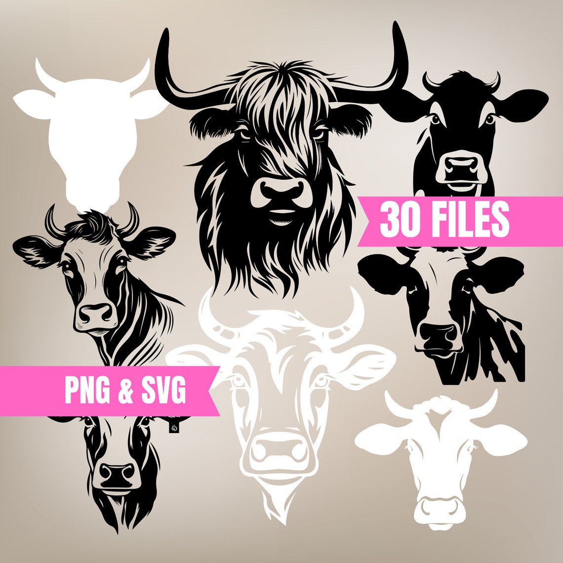Cow Silhouette PNG | SVG Cow Clipart | Bull Clipart, Highlander Cow ...