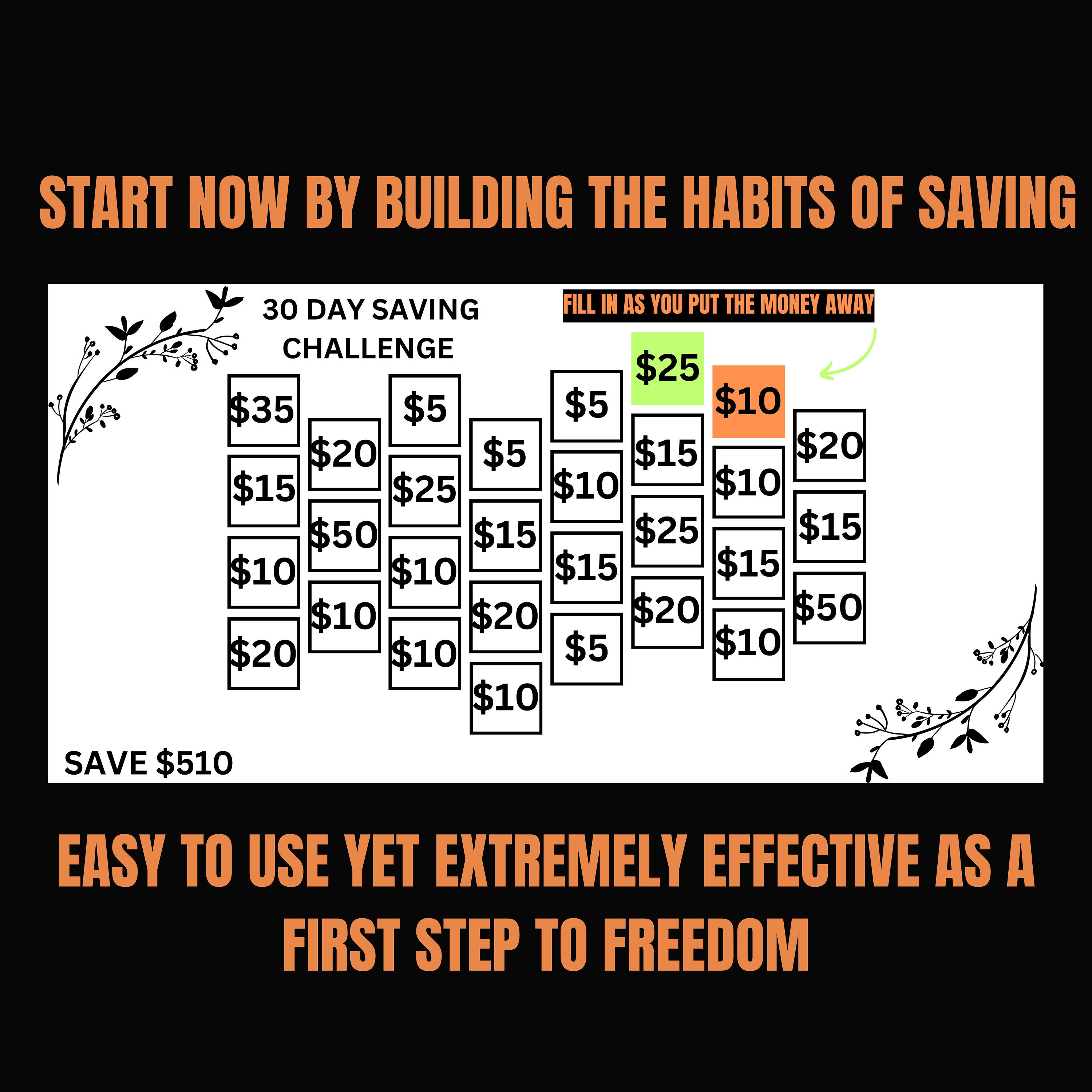 Saving Challenge Printable, Low Income A6 Sized Mini Savings Challenge ...