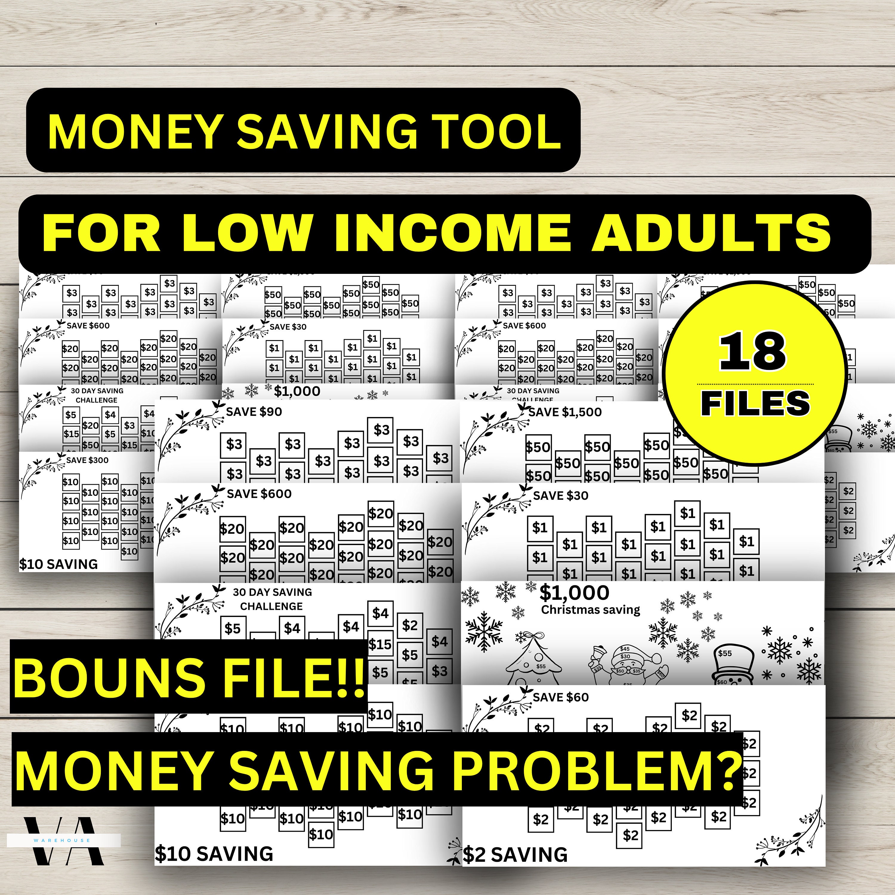 Saving Challenge Printable, Low Income A6 Sized Mini Savings Challenge ...