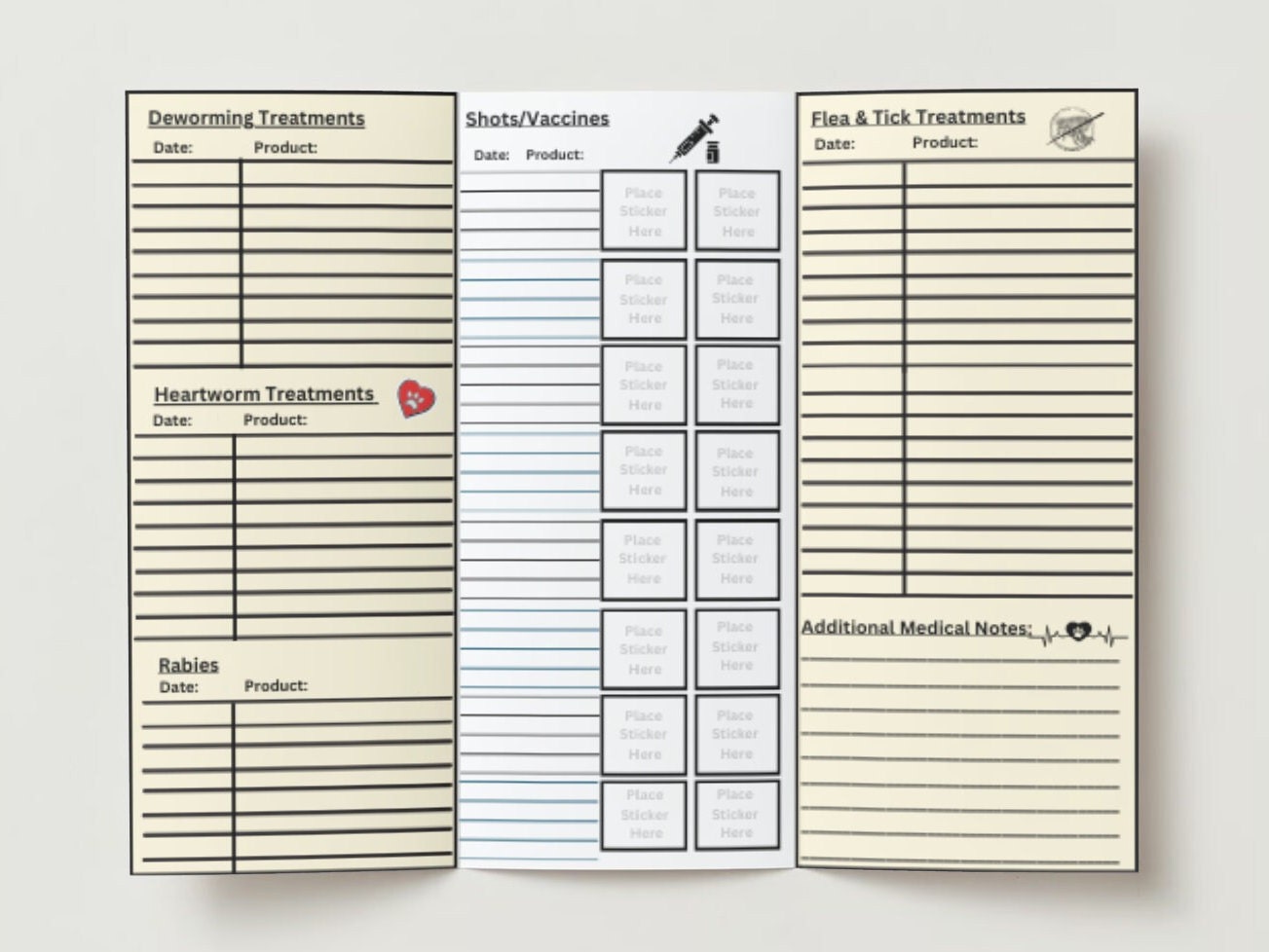 Feline Health Record Card - Etsy