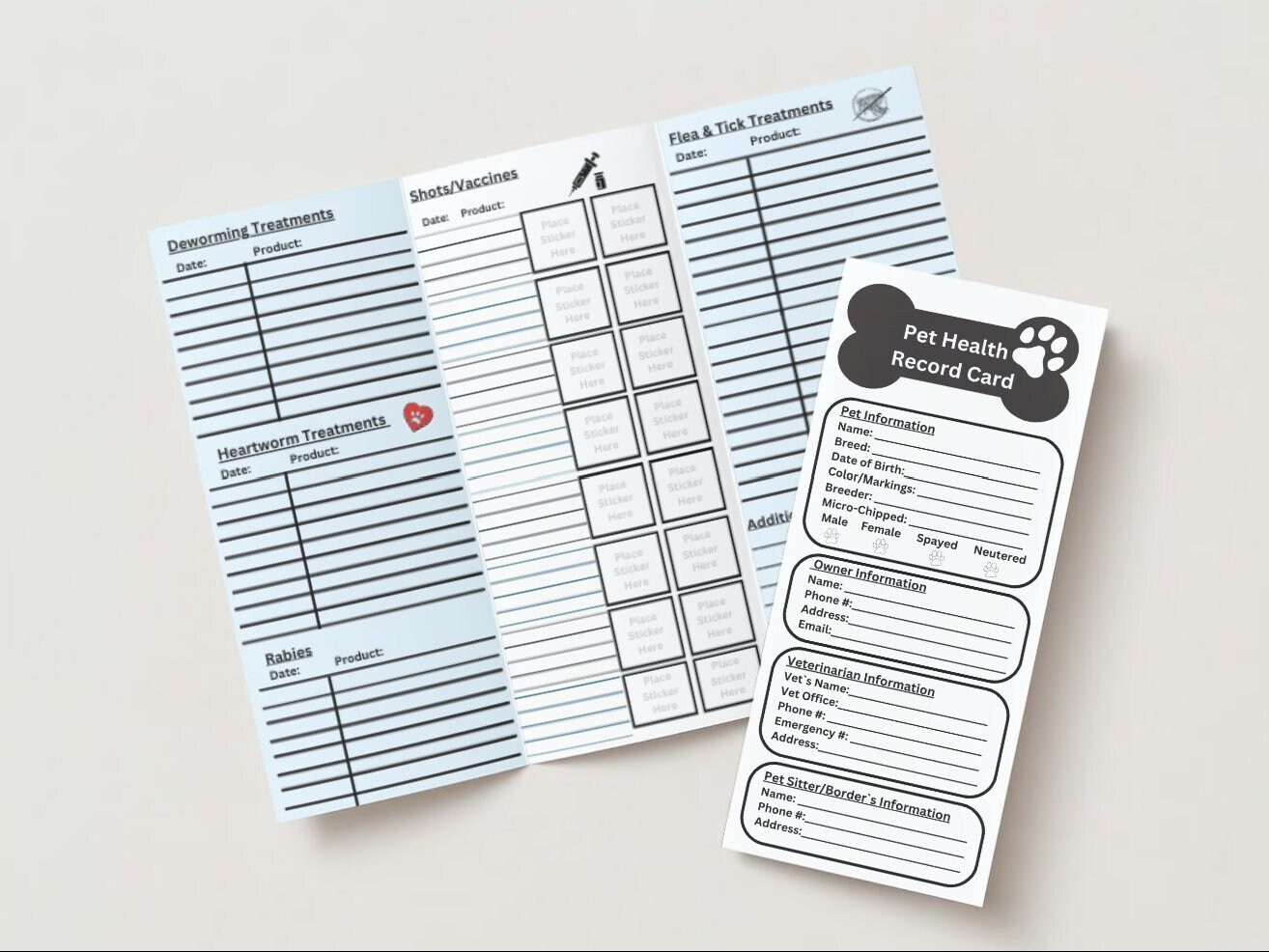 Canine Health Record Card - Etsy