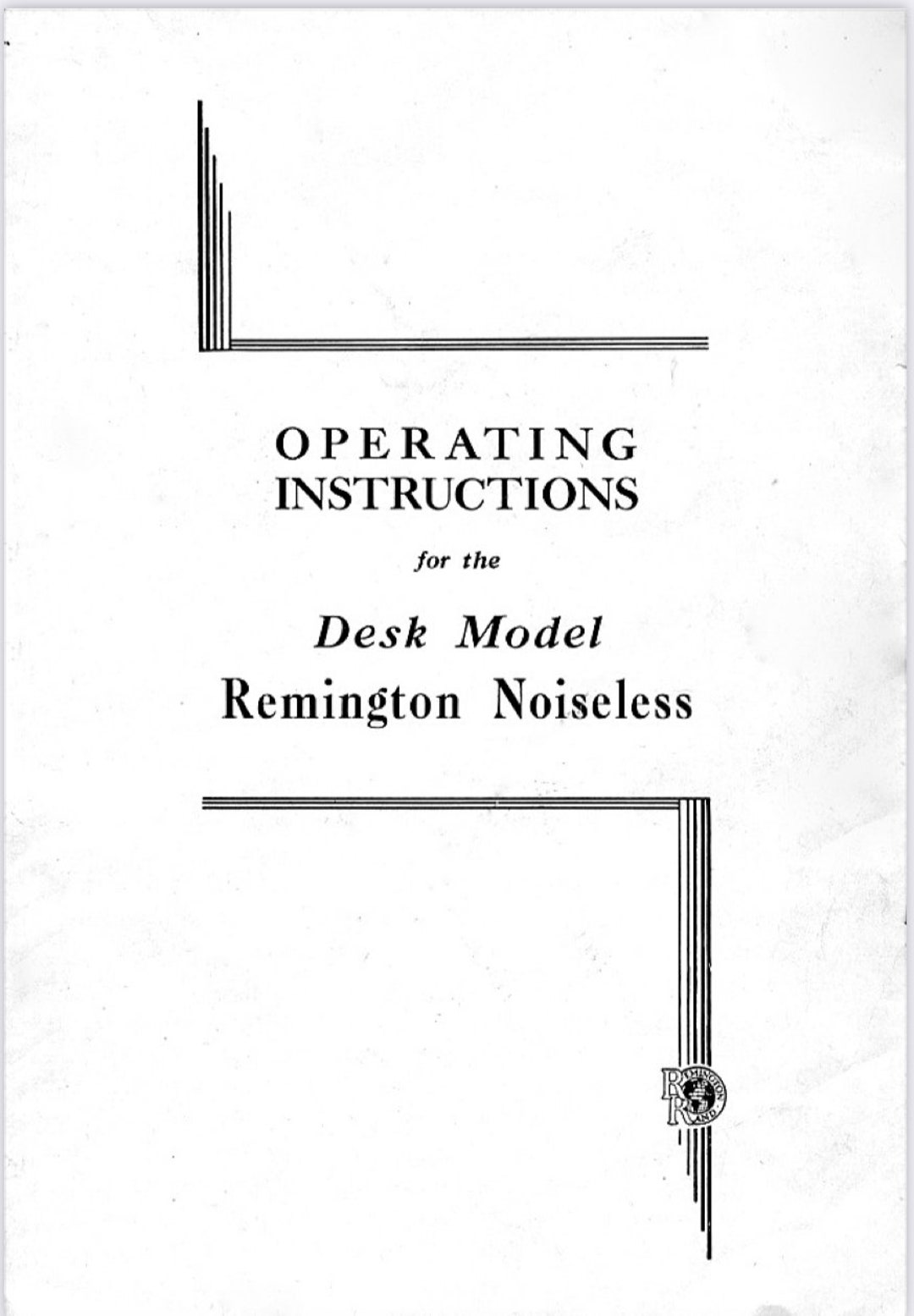 Remington Noiseless Model 7 Typewriter Instructions Manual PDF Digital ...